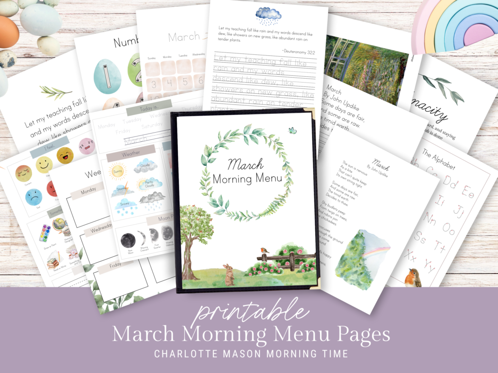 March Morning Menu Pages - Elementary - Raising Sawyers