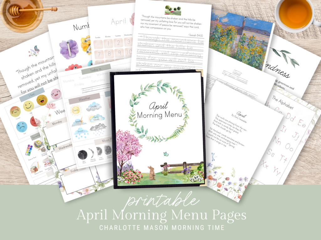 April Morning Menu Pages - Elementary - Raising Sawyers