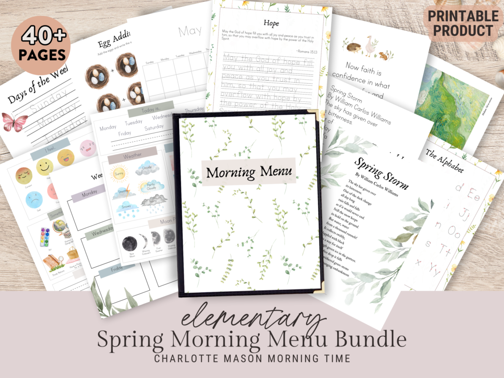 Spring Morning Menu Pages - Raising Sawyers