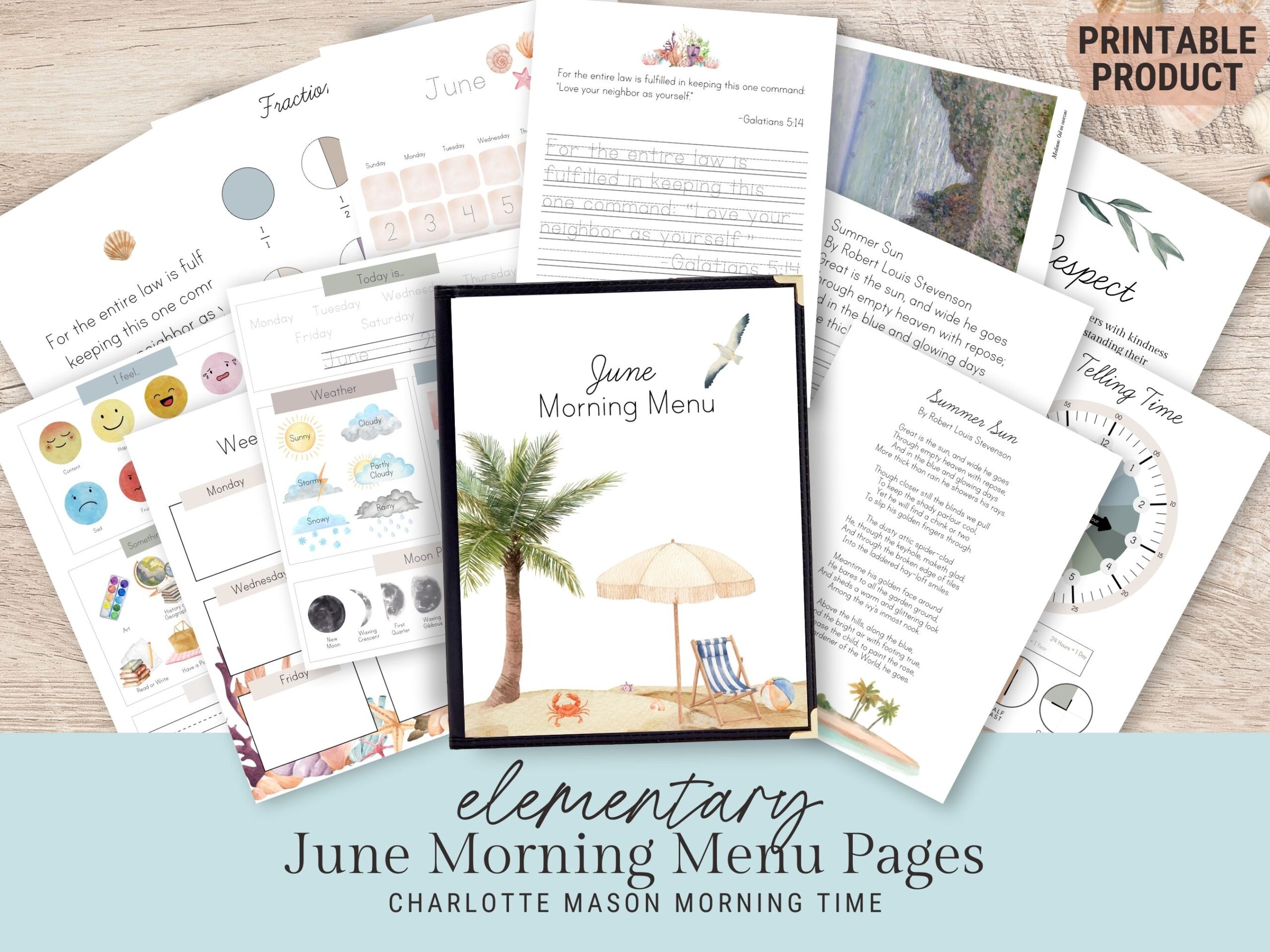 June Morning Menu Pages - Elementary - Raising Sawyers